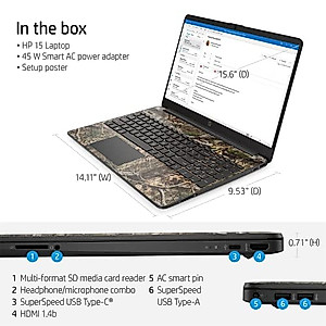 HP Newest 2023 15 Laptop, 15.6" HD Display, Intel Core i3-1115G4 Processor (Beats i5-10210U), 32GB RAM, 512GB SSD, SD Card Reader, Wi-Fi and Bluetooth, Webcam, HDMI, Windows 11 Home, KKE Accessories