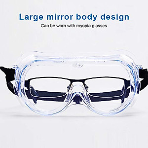 Safety Goggles Eye Protection Anti Fog Over Glasses Scratch Resistant Vented