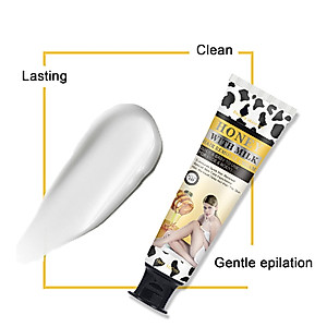 Honey Milk Mild Hair Removal Cream, Mild Depilatory Cream for Underarm/Thigh/Arm/Leg Hair Removal (100ml)
