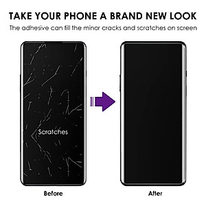 Akcoo [3 Pack OnePlus 7 / 7T Screen Protector, Tempered Glass UV Set, Full Transparency, Scratch Repair, Sensitive Touch,Fingerprint-ID Compatible