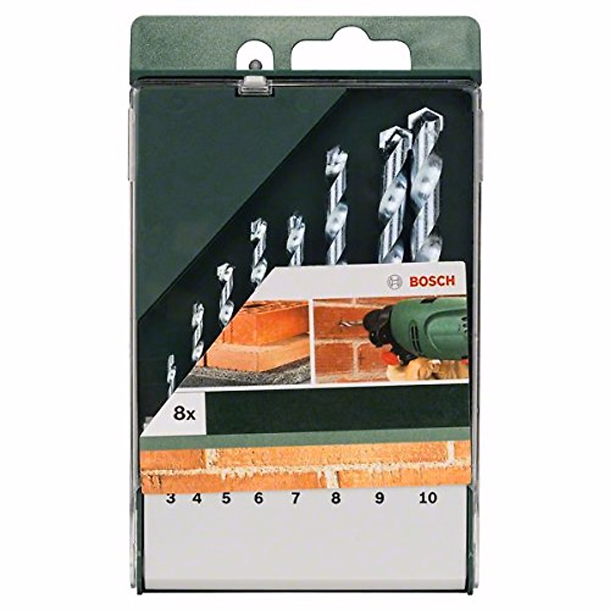 Bosch Accessories 8 pcs. Masonry Drill Bit Set (for Stone,Masonry, Calcareous sandstone, Ã˜ 3-10 mm, Accessory Drill Driver)