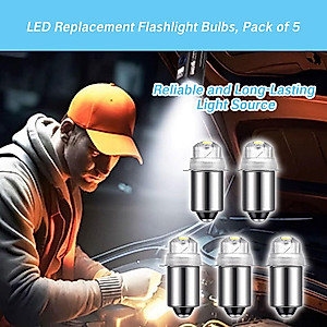 YAFIYGI 2 Pack Flashlight Bulbs 30 Lumen 3-Volt LED PR6 Replacement Bulb for Flashlights 3V Light Bulb Torch Flashlight Bulb with 10 Year Lifespan 41-1643 P13.5S 6000K