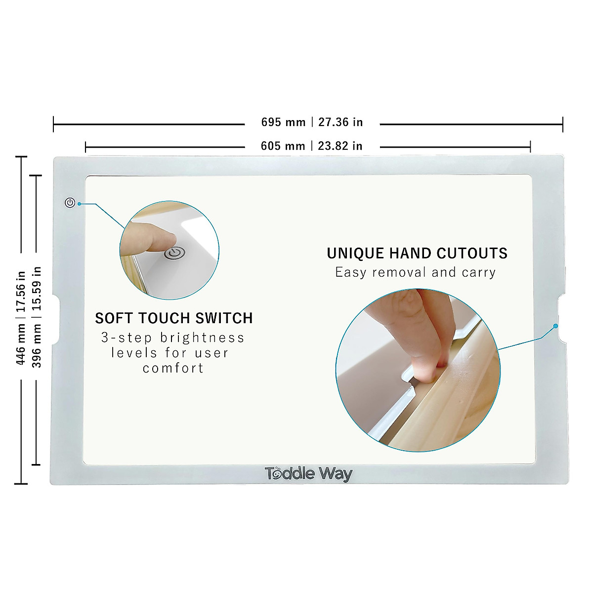 Toddle Way LED Light Pad Compatible with IKEA Flisat Table. Use standalone or as a Flisat Table Insert. 3 Light Levels for tracing, Arts Crafts, Montessori Waldorf Reggio Light Sensory Play for Kids