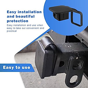 Crynod 2 PCS Car Towing Cover, 2" x 2" Receiver Hook Square Plug ABS Dustproof and Waterproof Protector with Hook, Tube Plug Insert Tow Cover, Universal Exterior Accessories for Most Cars (Black)