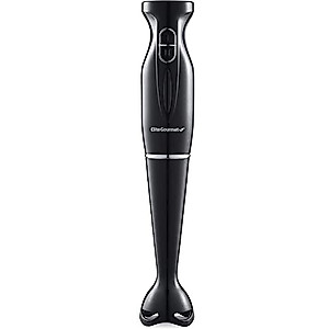 Elite Gourmet EHB1023 Immersion Hand Blender 300 Watts 2 Speed Mixing with Detachable Blades, Detachable Wand Stick Mixer, Smoothies, Baby Food, Soup, Black