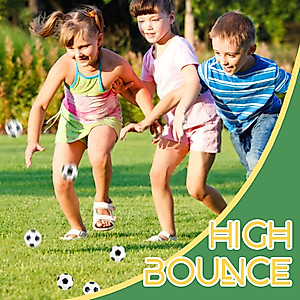 Xeehwb 30pcs Bouncy Balls,Soccer Bouncing Balls,Sports Rubber Bounce Balls,High Bouncing Soccer Balls for Stress Relief,Party Favors,Ball Games,Classroom Prizes,Stocking Stuffers(27mm)