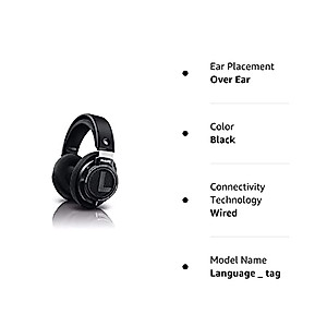 Philips Audio Philips SHP9500 HiFi Precision Stereo Over-Ear Headphones (Black) (Renewed)