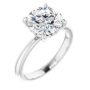 925 Silver, 10K/14K/18K Solid Gold Moissanite Engagement Ring, 3.0 CT Round Cut Handmade Solitaire Ring, Diamond Wedding Ring for Women/Her Anniversary Proposes Gift, VVS1 Colorless