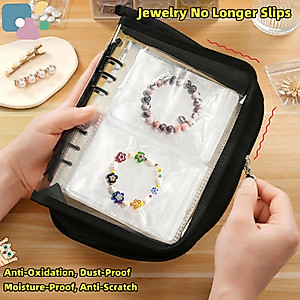 AVELIO Bracelet Storage Organizer Travel Jewelry Organizer Transparent Jewelry Storage Book High Capacity for Earring, Necklace, Ring, With pvc Jewelry Pouches Zipper Bags
