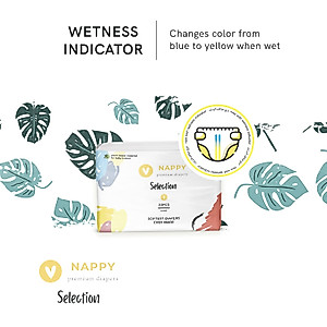 Nappy Selection Premium Diapers Size 1 (2-5 KG) Newborn 22 Diapers/Organic-Natural Cotton Enhanced Back Sheet/European Made