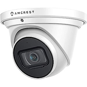 Amcrest 4K POE Camera AI Human/Vehicle Detection, UltraHD 8MP Outdoor Security Turret POE IP Camera, 3840x2160, Wide Angle, IP67 Weatherproof, MicroSD, Built in Mic, White (IP8M-T2669EW-AI)