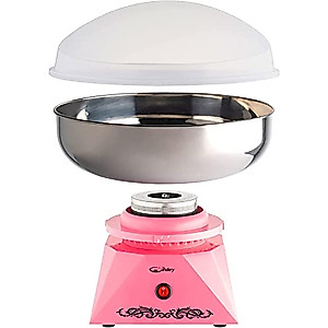 Cotton Candy Machine with Stainless Steel Bowl 2.0 - Cotton Candy Maker, 10 Cones & Sugar Scoop - Nostalgic Household Cotton Candy Machine for Kids, Birthday Party - Use with Floss Sugar, Hard Candy- By The Candery