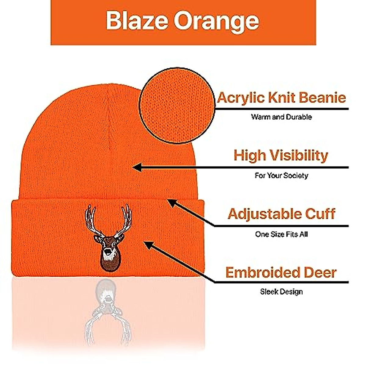 Klarny Outdoors Winter Hat for Kids - Adorable Beanie for Babies | Knitted Skullcap for Boys & Girls | for Ages 0-36 Months Blaze Orange