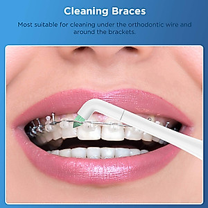 Interdental Replacement Toothbrush Heads for Philips Sonicare Click-on Brush Head System, for Cleaning Braces/Between Teeth/Back Teeth (4-Pack, White)