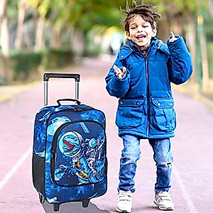 KLFVB Kids Luggage for Boys, Cute Dinosaur Rolling Wheels Suitcase for Toddler, Children Travel Carry on Suitcase