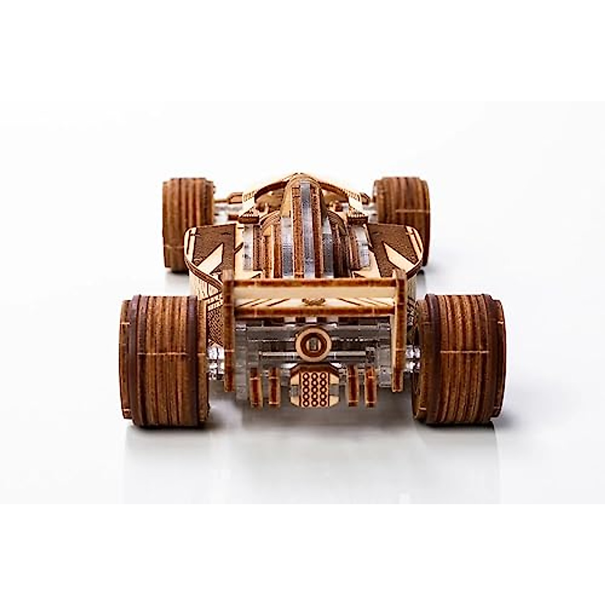 Mechanical Veter Models Wooden and Plastic 3D Puzzle Racer V3 Formula One F1 Racing Car Self-Assembly Set