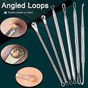 22PCS Blackhead Remover Tools, Acne Blemish Removal, Pimple Popper Extractor, Comedone Whitehead Zit Tweezers, Stainless Steel with Metal Case