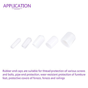 DMiotech 50 Pack 1/8" 3/16" 1/4" 5/16" 3/8" ID White Screw Thread Protectors Rubber End Caps Bolt Covers for Screw Bolt Furniture Pipe