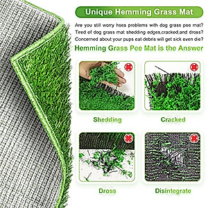 Hompet Dog Grass Pad with Tray Large, Puppy Turf Potty Reusable Training Pads with Pee Baffle, Artificial Grass Patch for Indoor and Outdoor Use, Ideal for Small and Medium Dogs (30"×20")