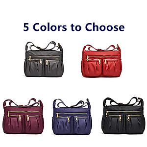 Crossbody Bags for Women,SHINON Multi Pocket Shoulder Bags, Lightweight Nylon Waterproof Casual Travel Purse Messenger Bags. (Grey)