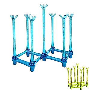 Retractable Cup Drying Rack Drinking Glass Holder Bottle Drying Holder Sports Bottle Drainer Stand Plastic Bag Dryer and Mug Tree Cup Stand Tray Holder for Kitchen,Office (Random Color)