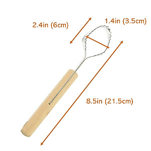 Kanda Fish Scaler Remover Tool Scraper 2Way Fast Cleaning Fish Skin, Stainless Steel with Wooden Handle, Easy and No Mess, Made in Japan