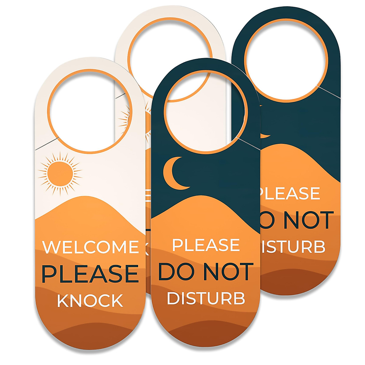 Do Not Disturb Door Hanger Sign, Welcome Please Knock - 2 Pack - 9 x 3.5" - Universal Fit - Perfect Signs for Bedroom, Hotel, Home Office for Privacy and Ensure People Do Not Enter