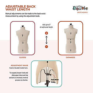 Dritz Little Double Adjustable Dress Form, Child, Beige - 20001