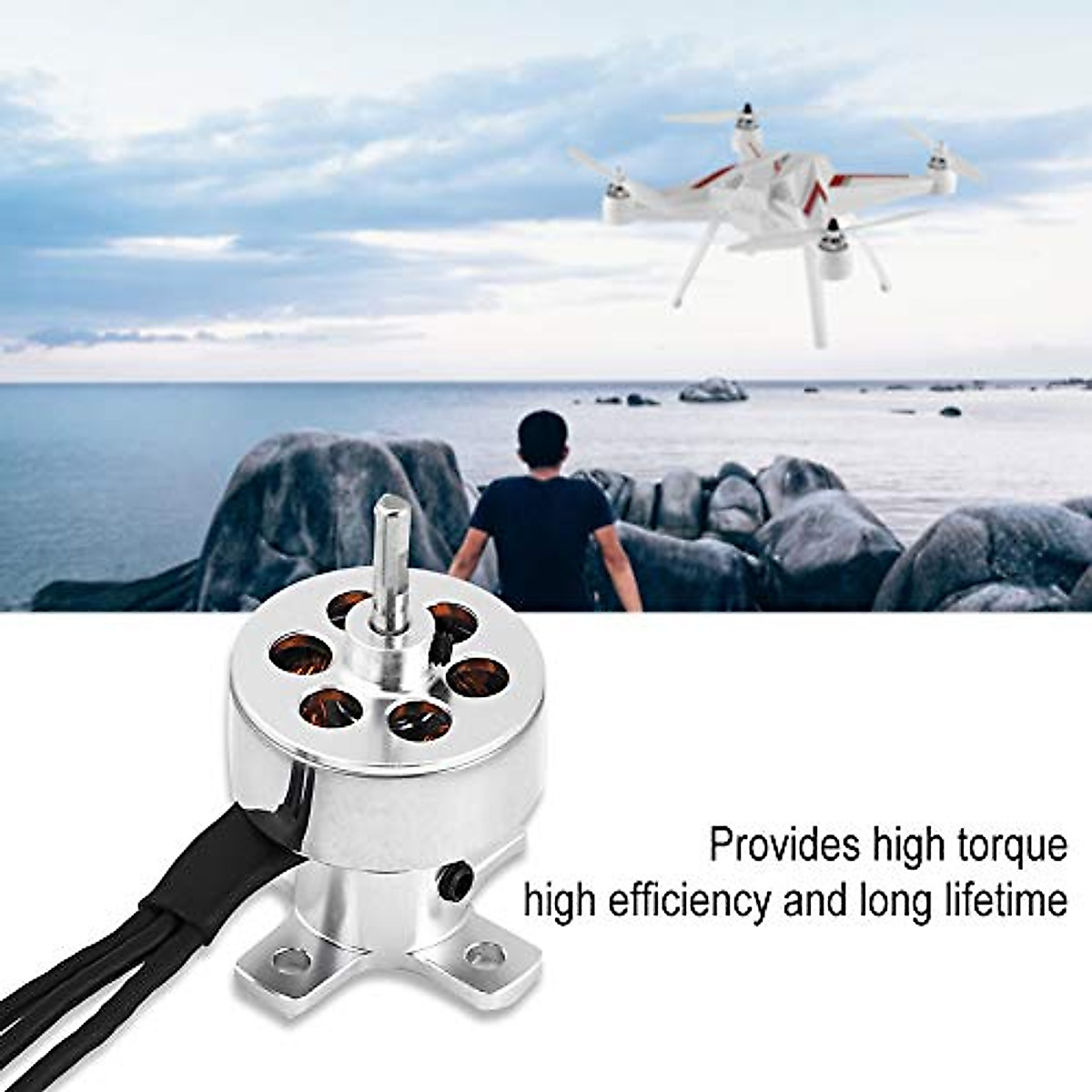 1811 3800KV RC Metal Motor, Brushless Motor Accessory for RC Fixed Wing Airplane Drone