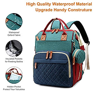 Awanhe Baby Diaper Bag Backpack with Changing Station, Waterproof Baby Bags for Boys Girls, USB Charging Port, Baby Shower Gifts, RGB