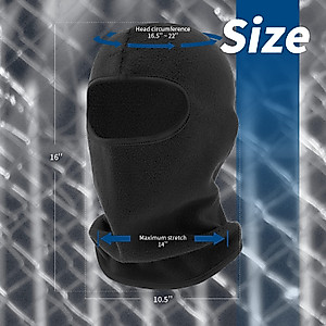 YESLIFE Thicker Ski Mask, Face Mask for Men and Women in Cold Weather, Skiing, Snowboarding, Motorcycle, UV Protection &amp; Wind Protection - Ultimate Thermal Retention