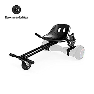 Jetson JetKart 2.0 Universal Hoverboard Attachment, 6" Tire, Bucket Seat, Adjustable Footrest Accommodates Most Heights, Ages 12+, Black, JKAR20-BK