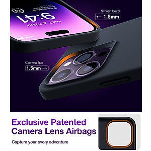 TORRAS Designed for iPhone 14 Pro Max Case with Stand, [10FT Military Grade Drop Protection] [3 Stand Ways Kickstand] Slim Soft-Touch Silicone Anti-Scratch for iPhone 14 Pro Max Phone Case, Black