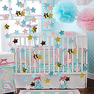 Twinkle Twinkle Little Star Gender Reveal Party Supplies Baby Shower Decorations Baby Blue Pink Paper Lanterns Pink Blue Gold Star Garland for Pink Blue Decorations/Gender Reveal Decorations