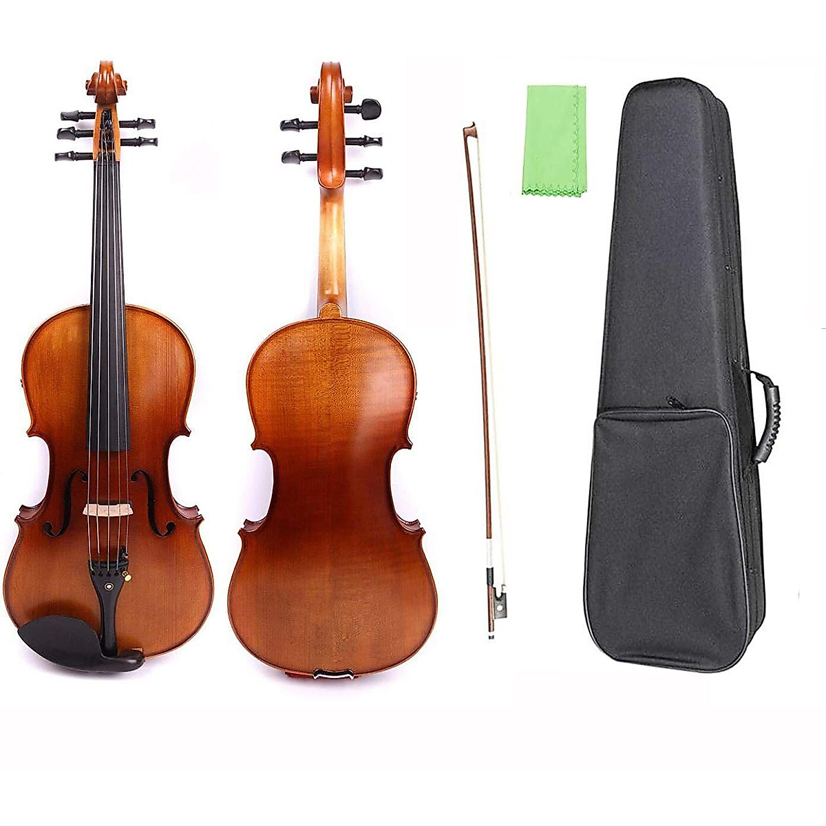 5 String Viola 16 inch Maple Wood Back Spruce Wood Top Ebony Wood Fingerboard & Tailpiece & Chin Rest Full size Viola with Bow and Backpack (5 String 16 inch)
