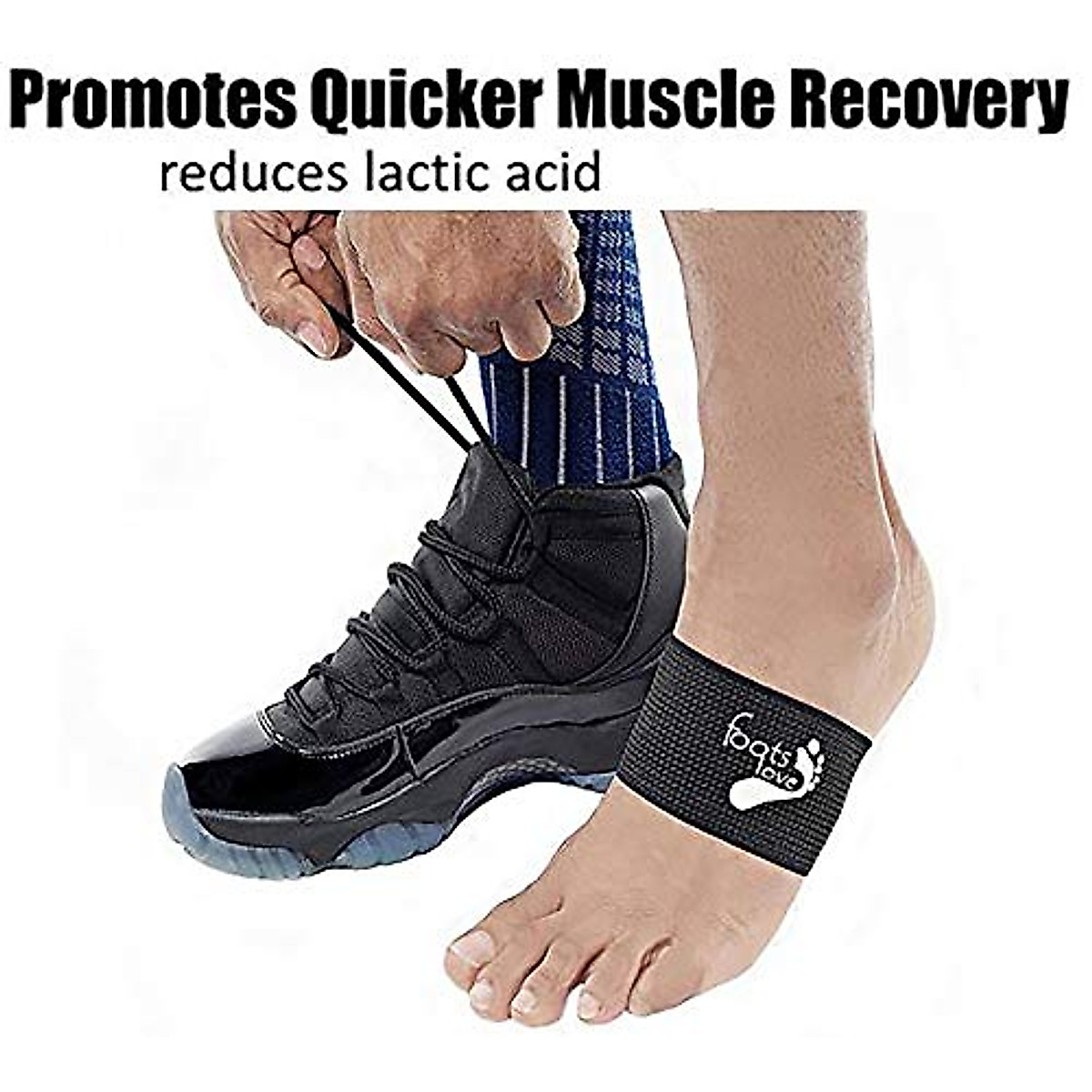FOOTS LOVE 2 Plantar Fasciitis Braces/Sleeves. Foot Care, Heel Spurs, Feet Pain Relief, Flat & Fallen Arches, High Arch, Flat Feet. (1 Pair Black - One Size Fits All),2 Count (Pack of 1)