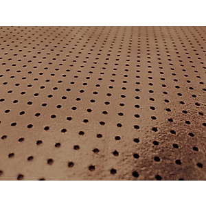 FABRICS FOREVER - Faux Leather Semi Perforated Tobacco Cinnamon Upholstery Fabric by the Yard - 54’’ Wide | Semi Perforated Tobacco Vinyl Fabric Material Faux Leather Sheets for DIY, Upholstery Crafts
