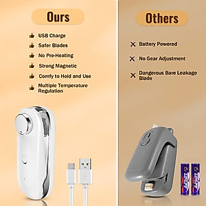 Ansook Mini Bag Sealer with Cutter 2 in 1 Heat Sealers, Portable Food Sealer Mini Sealing Machine Kitchen for Food Storage, Plastic Bag, 3 Adjustable Gears Chip Bag Sealer.