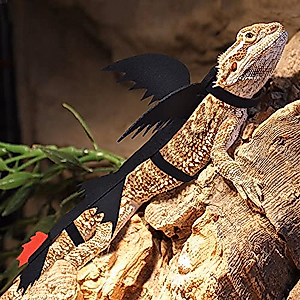 Lizard Costume for Bearded Dragon Geckos Night Dragon Reptile Apparel Accessories Photo Party (L)