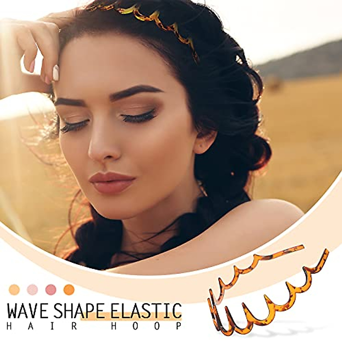 Yeshone 3-Piece Shark Tooth Hair Band, Plastic U-Shaped Hairband with Zigzag Teeth, Hair Accessory for Women and Girls, Black