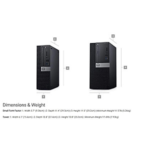 Dell OptiPlex 7070mt Computer Intel 9th Gen i7-9700 3.0GHz (Up to 4.8GHz) 8-Cores 12MB 65W CPU 16GB DDR4-2666MHz Memory 256GB NVMe PCIe SSD 1TB 7200RPM SATA HDD AMD Radeon™ R5 430 2G Windows 10 Pro