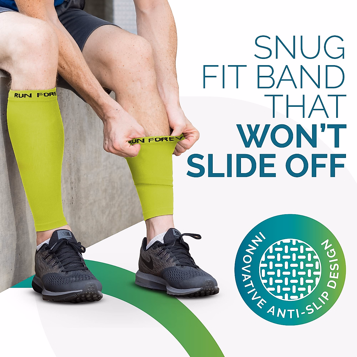 Calf Compression Sleeves for Men and Women - Leg Compression Sleeve - Footless Compression Socks for Runners, Shin Splints, Varicose Vein & Calf Pain Relief - Calf Brace for Running, Cycling, Travel