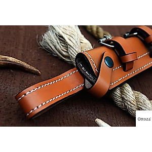 Ottoza Handmade Leather Knife Sheath SIDE DRAW Knife Sheath - Bushcraft Knife Sheath - Hunting Knife Sheath - Survival Knife Sheath - Vertical Knife Sheath Brown TOP GRAIN LEATHER No:75
