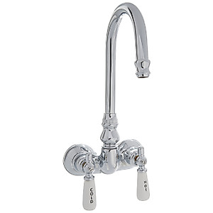 Clawfoot Tub Filler – Code Spout, Lever Porcelain Handles