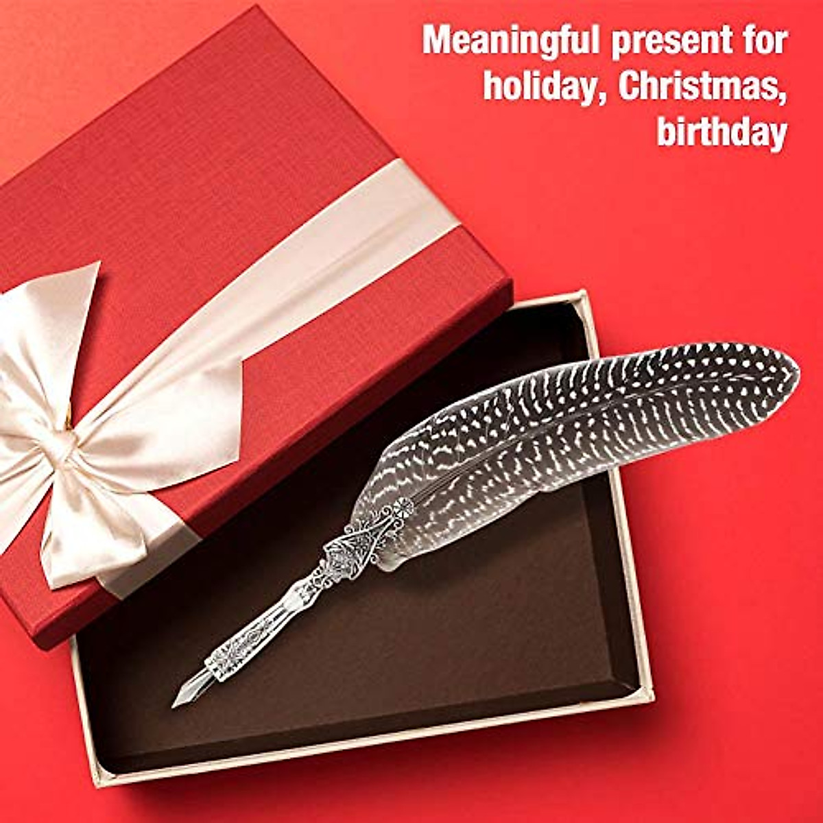 Hilitand Feather Quill Pen Vintage European Antique Sign Pen Set Calligraphy Writing Quill Pen for Stationery Gift(04#)