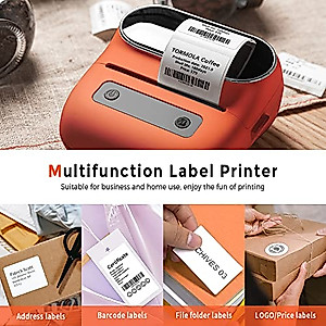Phomemo M220 Label Printer, Portable Barcode Printer, 3.14 Inch Bluetooth Thermal Label Maker for Barcodes, Name, Address, Clothing Labeling, for Office Home,Compatible with Phones and Some PC Orange