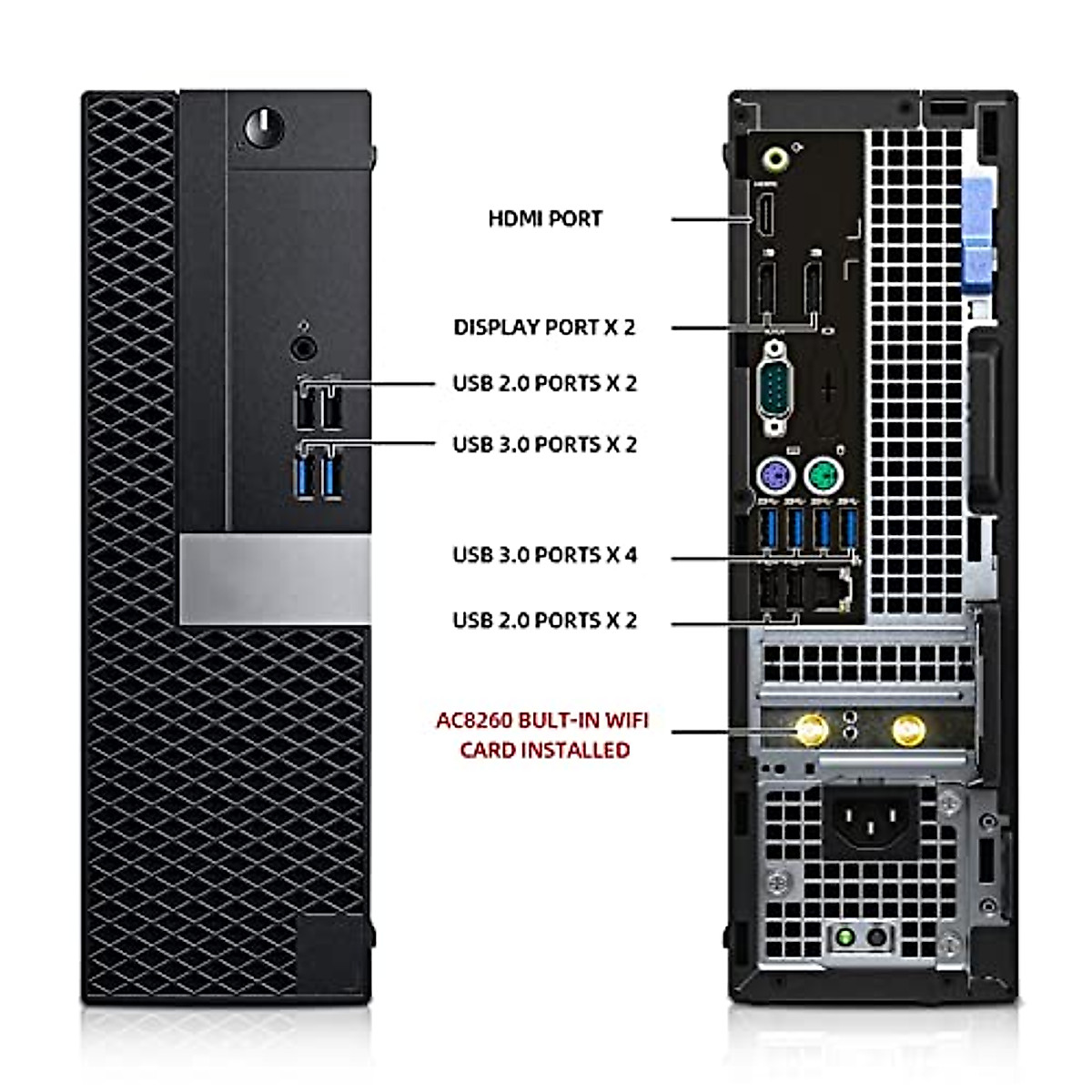 Dell OptiPlex 5040 Desktop Computers with 24'' Monitor PC Bundle,i7-6700 3.4GHz,16GB Ram New 512GB M.2 NVMe SSD,Intel AC8260 Built-in WiFi Bluetooth, HDMI Dual Support,Windows 10 Pro(Renewed), Black