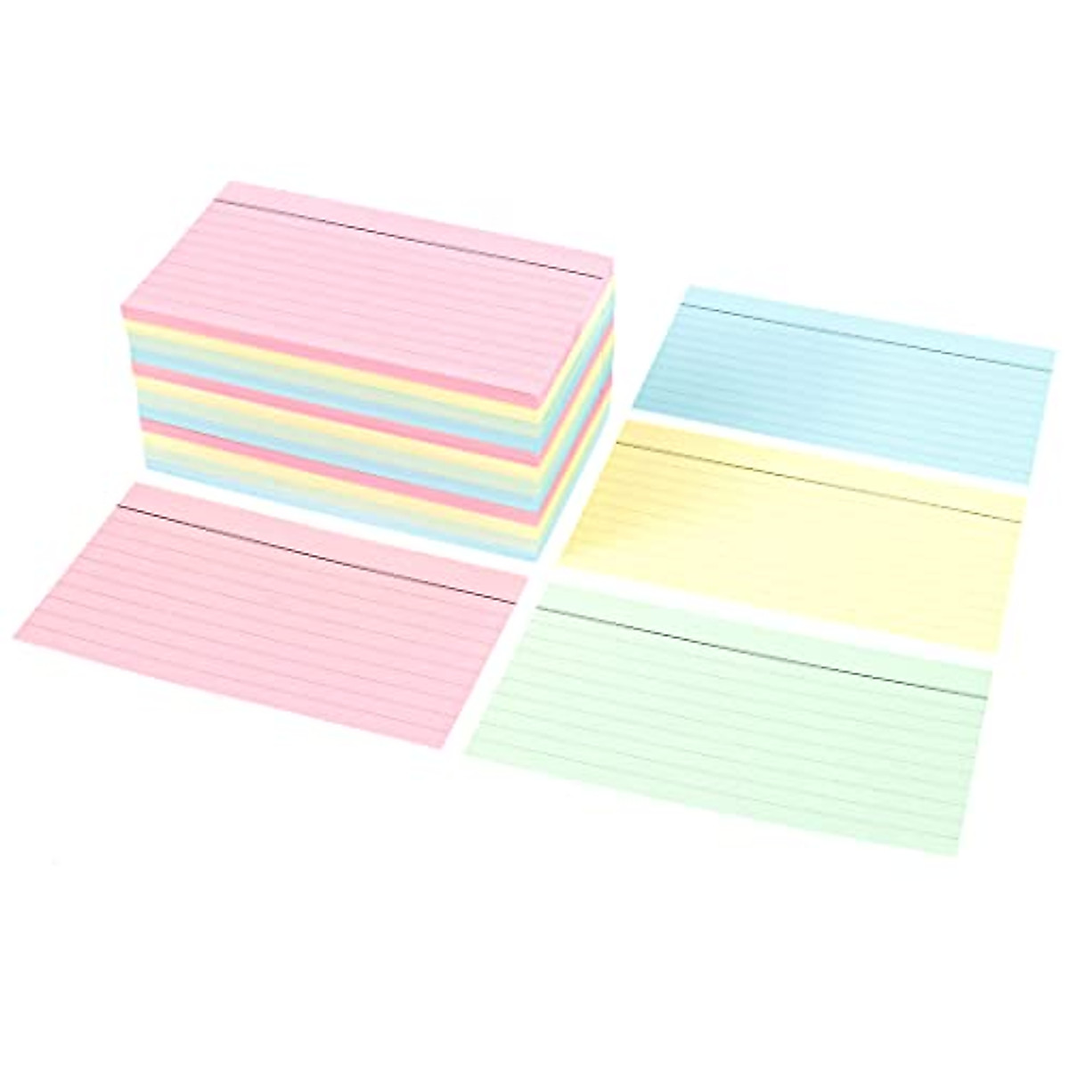 1InTheOffice Index Cards 3 x 5 Ruled Pastel Colored, Assorted 300/Pack
