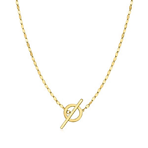 RS Pure by Ross-Simons Italian 14kt Yellow Gold Lumachina-Chain Toggle Necklace. 16 inches