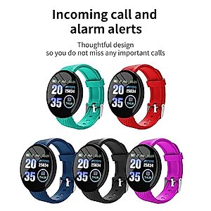 Viflosae 1.44-Inch Color Round Screen Smart Watch, Fashion Round Screen Health Data Recording Function Caller Id Watch, High Sensitivity, Single Button Control (Black)